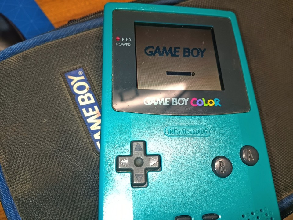 GAMEBOY Color Teal Console System - Super Mario Land Game, Case ...