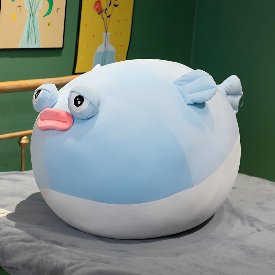 Puffer Fish Plush Pillow，20inch Simulation Pufferfish Plush Toy，Birthday Holi... | eBay