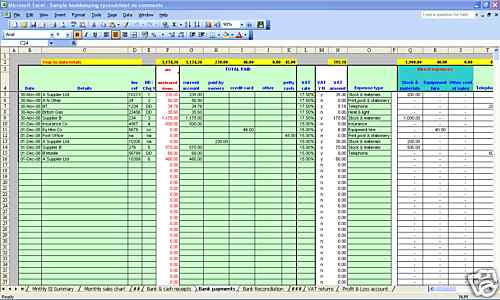 Garage/MOT centre bookkeeping & VAT spreadsheets for 2025 year end | eBay