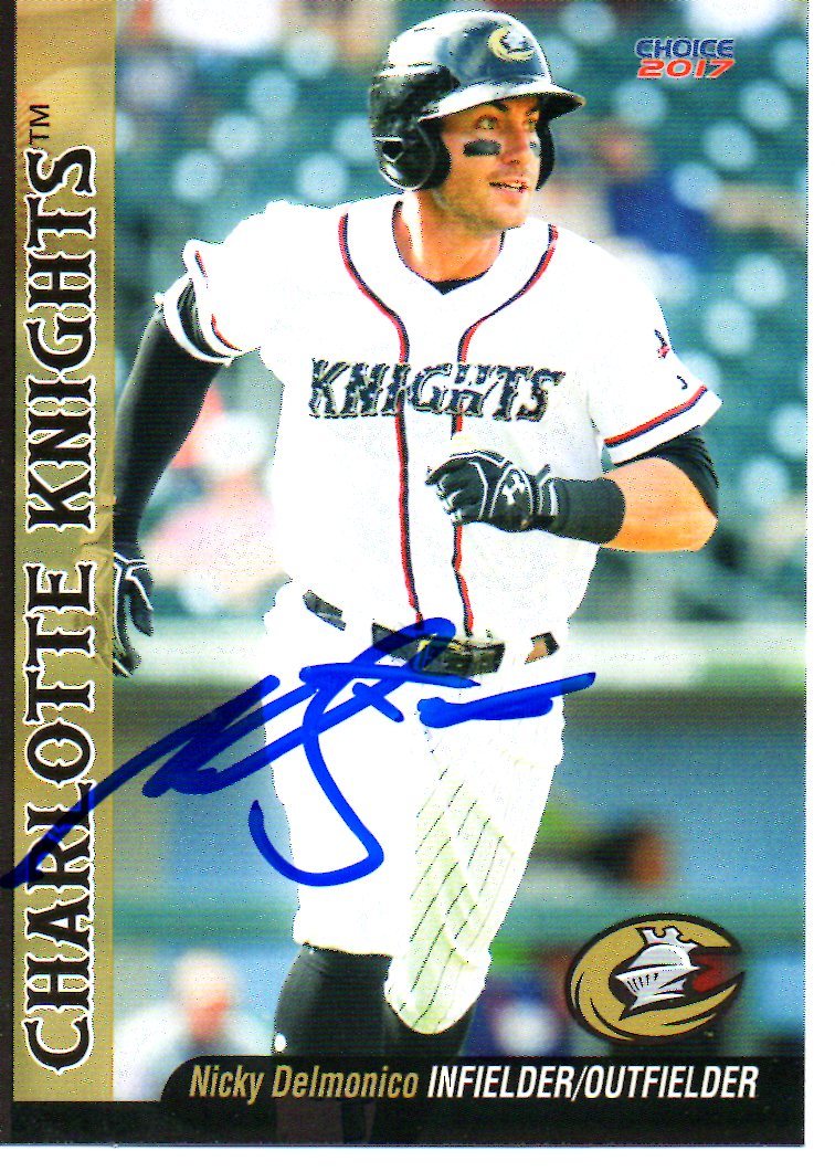 Nicky Delmonico 2017 Charlotte Knights Signed Card | eBay