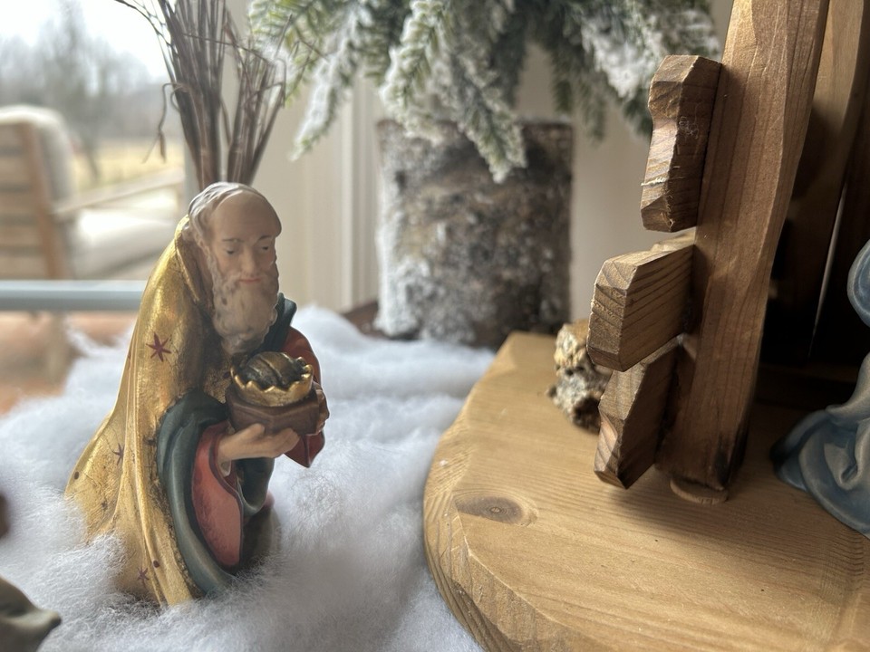 1990 ANRI Nativity Set 18 Figurines Stable & Trees Incl. Perfect ...