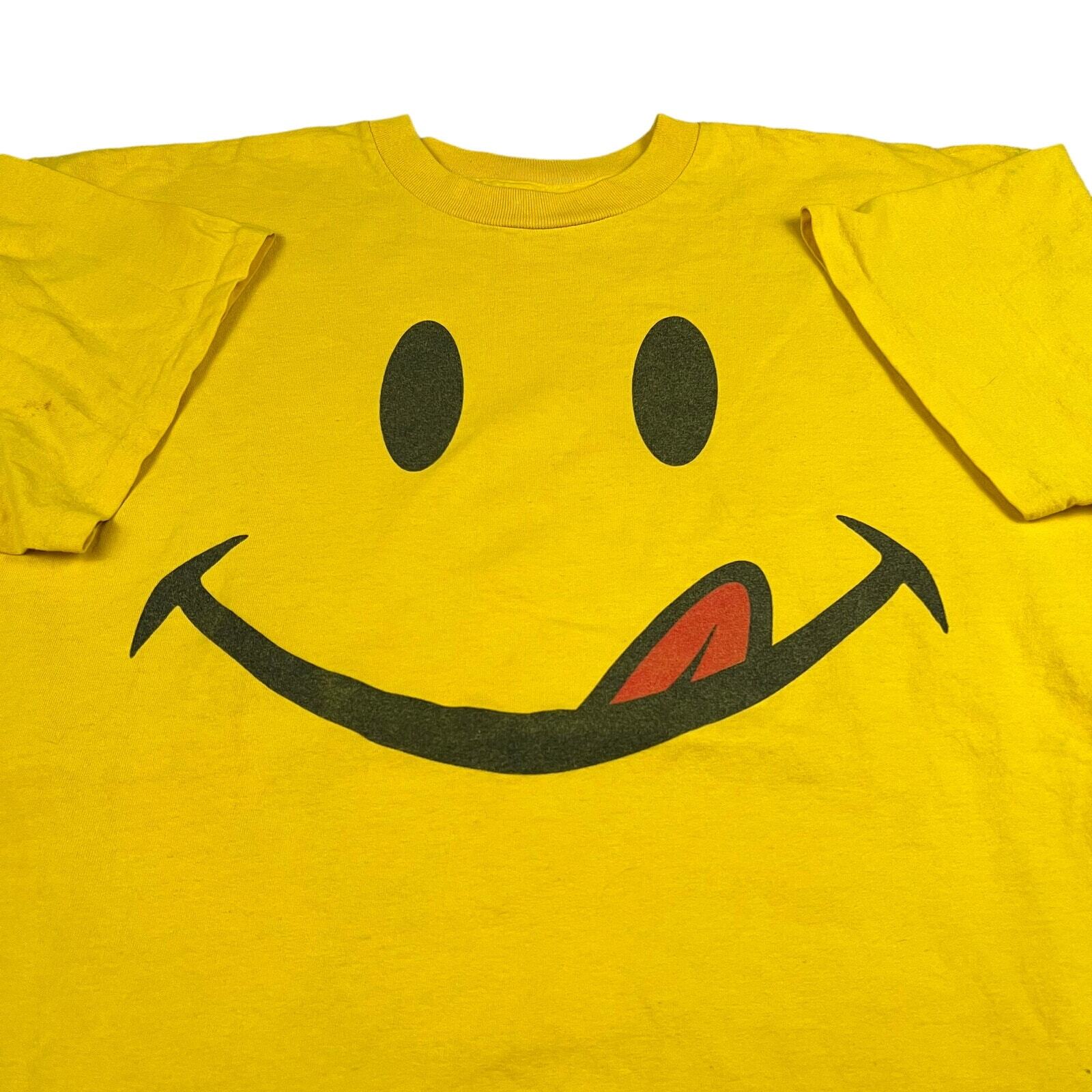 Vintage 90s y2k Joe boxer smiley face yellow graphic … - Gem