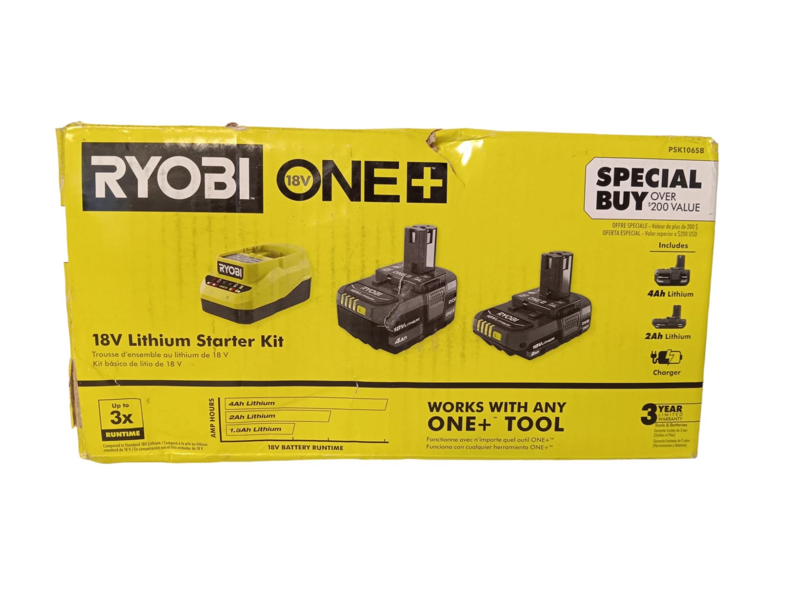 RYOBI ONE+ 18V Lithium Starter Kit (Batteries & Charger) PSK1065B | eBay