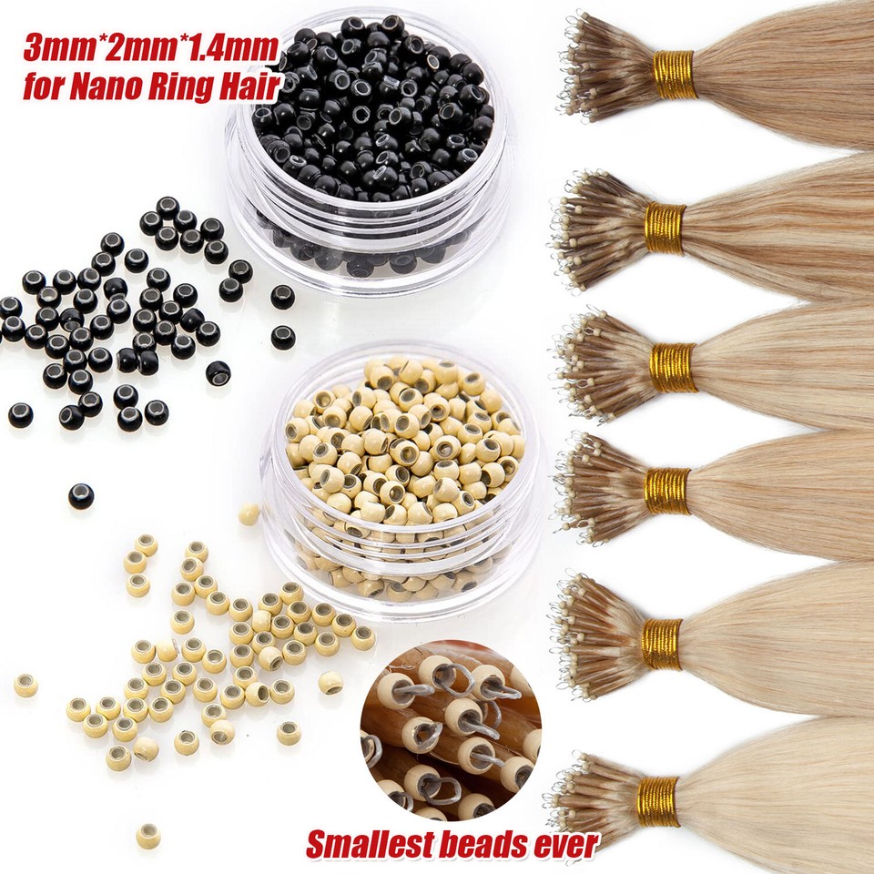 US Silicone Lined Nano Ring Micro Beads for Nano Ring Hair Extensions ...