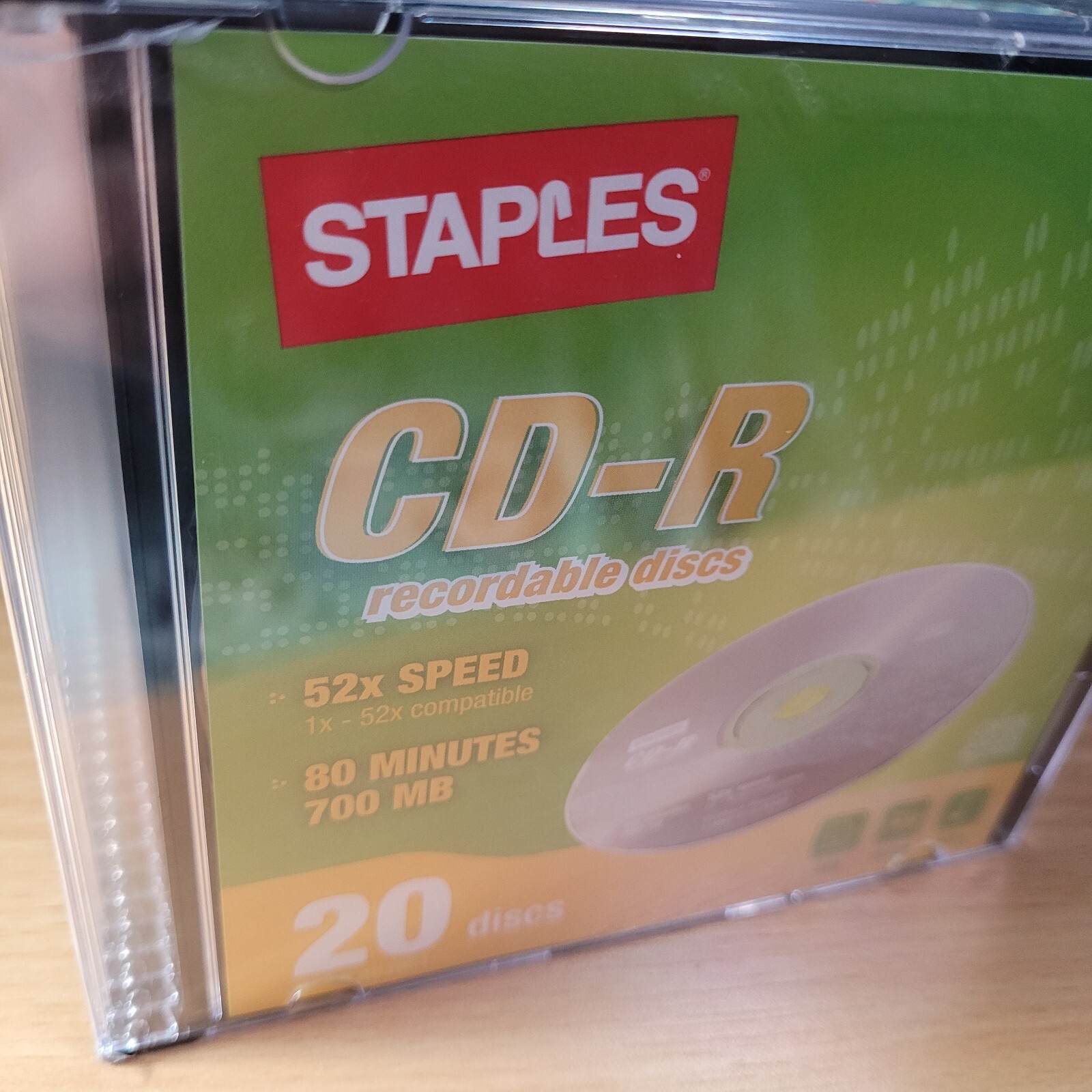 Staples Recordable Compact Discs (20 CD-Rs) W/ Slim Jewel Cases 52X NEW ...