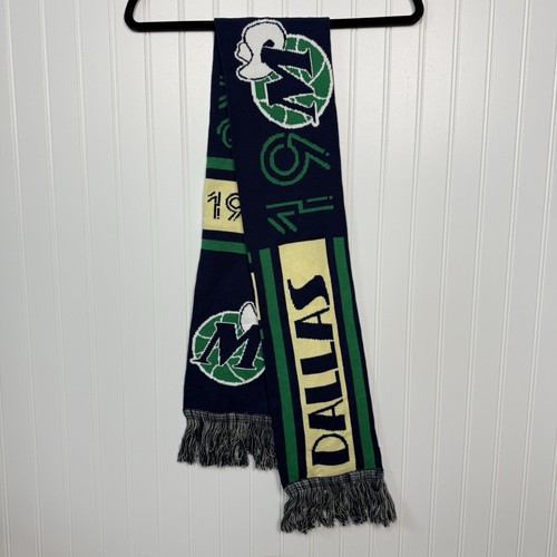 Dallas Mavericks Scarf NBA Team Logo Knit Reversible Blue Green One ...