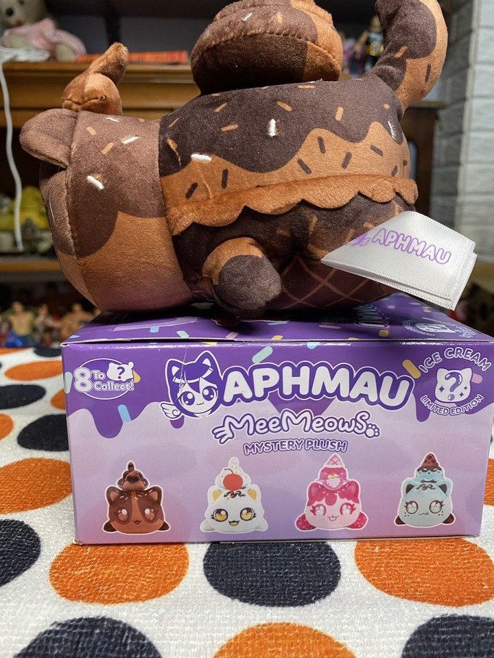 APHMAU MeeMeows Ice Cream Limited Ed. CHOCOLATE ICE CREAM CAT Plush 6 ...