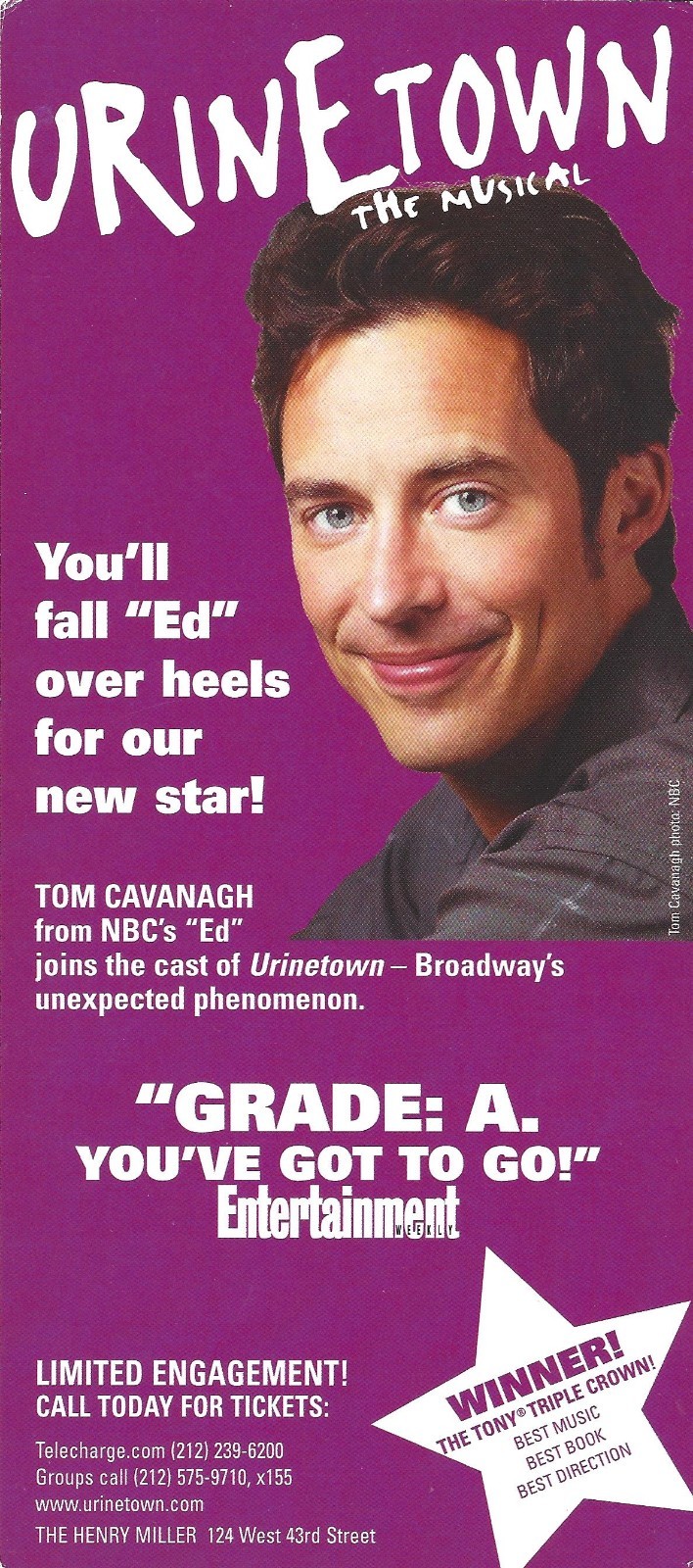 Tom Cavanagh "URINETOWN" John Cullum / Jeff McCarthy / Spencer Kayden 2003 Flyer | eBay