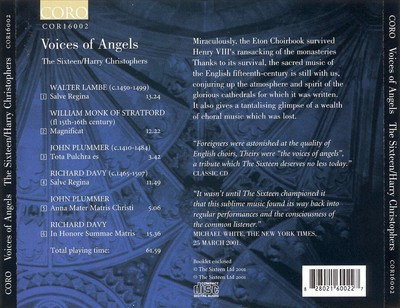 HARRY CHRISTOPHERS / THE SIXTEEN VOICES OF ANGELS: ETON CHOIRBOOK, VOL ...