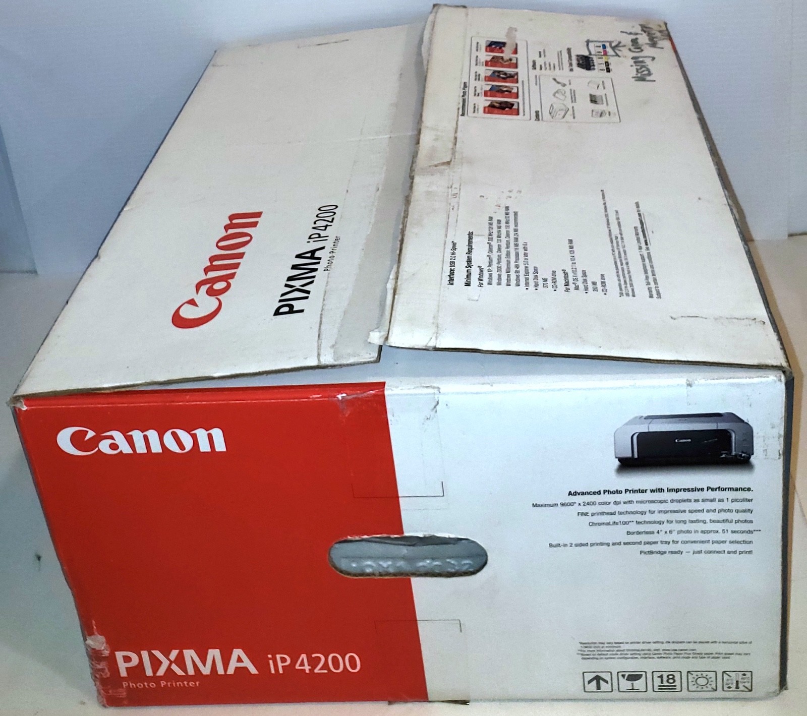 (NEW OPEN BOX!) Canon PIXMA iP4200 Photo Inkjet Color Printer w/ Duplex ...