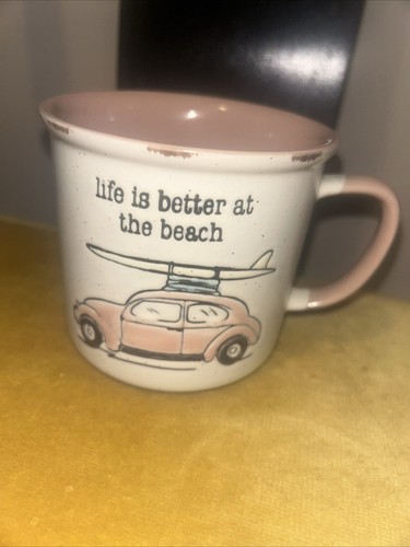 Spectrum Designz ON BEACH TIME Coffee Mug Cup Surfing Board Pet Vintage ...