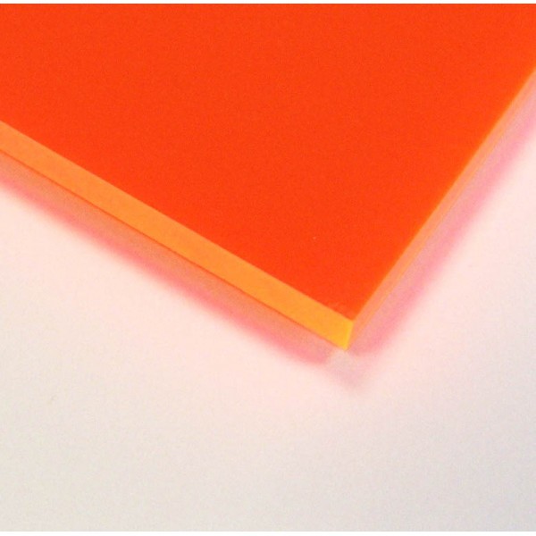 1/8" Neon Orange Fluorescent Acrylic Plexiglass Sheet 24" x 12" On Sale ...