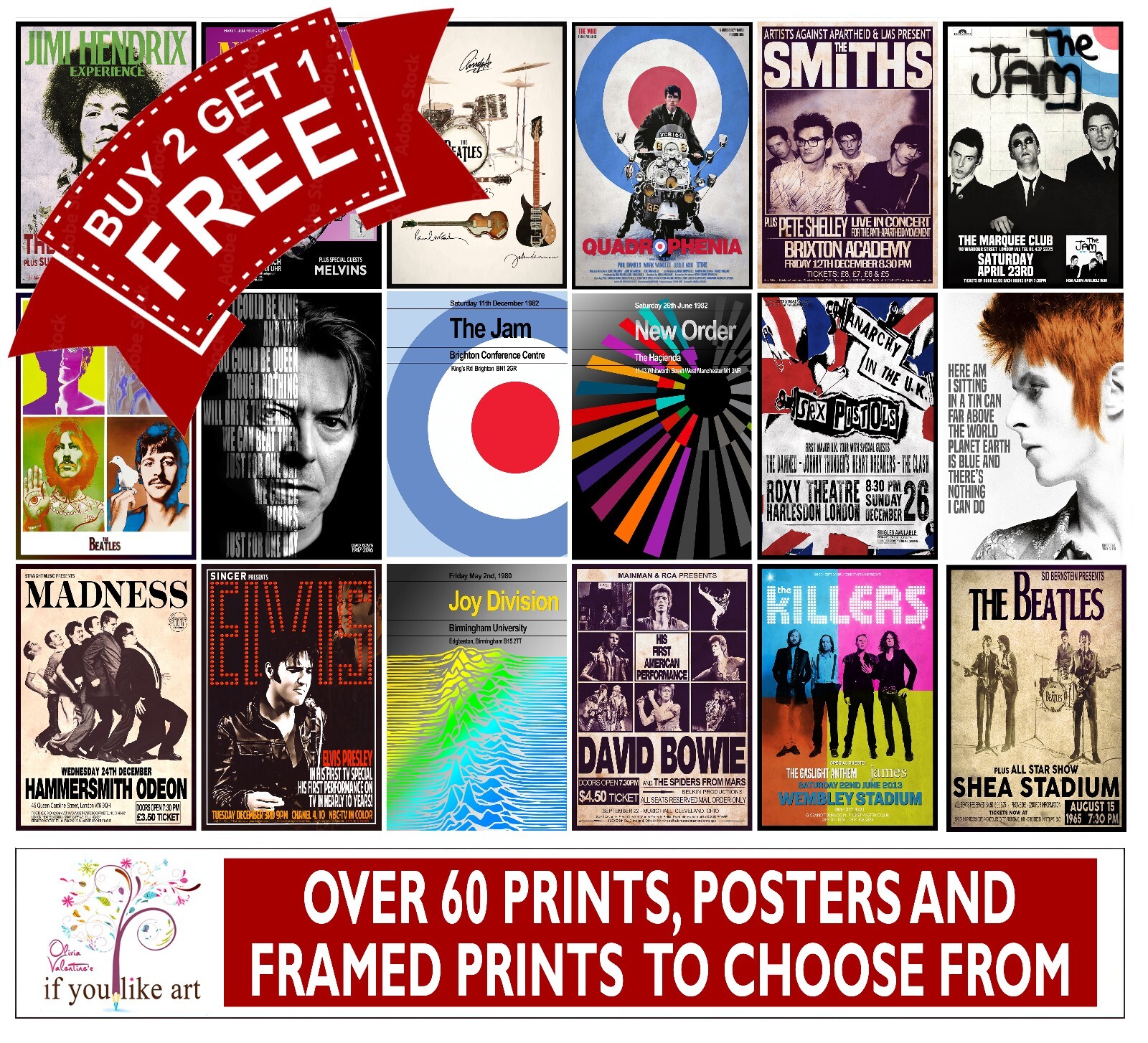 Bruce Springsteen First UK Concert Poster MULTI-PRINT or Three FRAMED ...