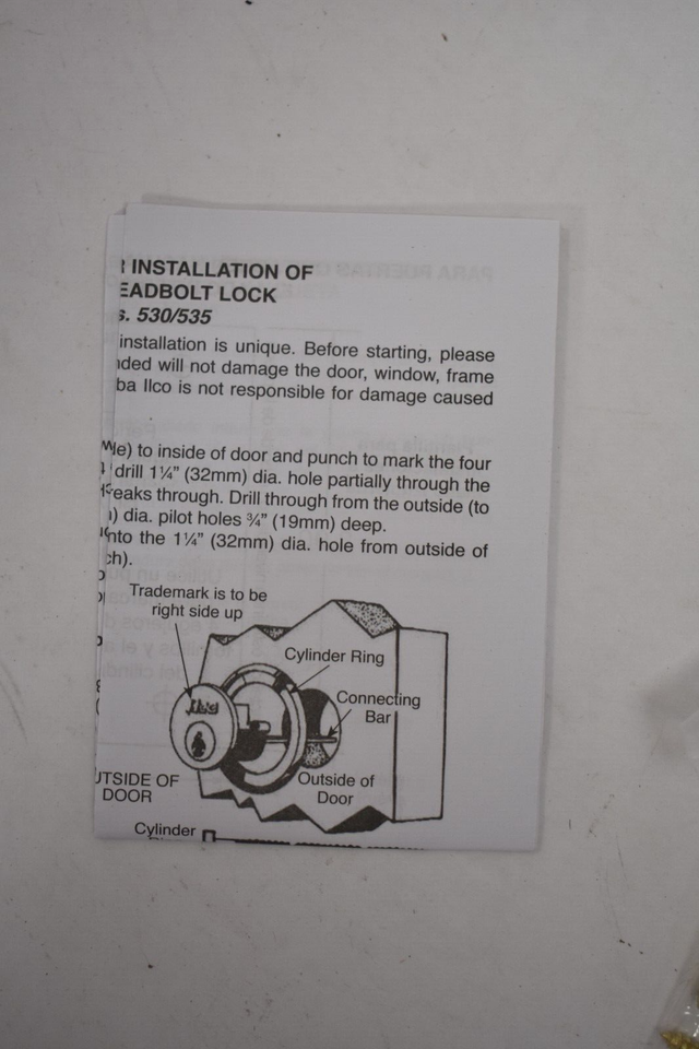 Kaba Ilco Single Cylinder Jimmy Proof Lock Angle Unit 530-53-41 ...
