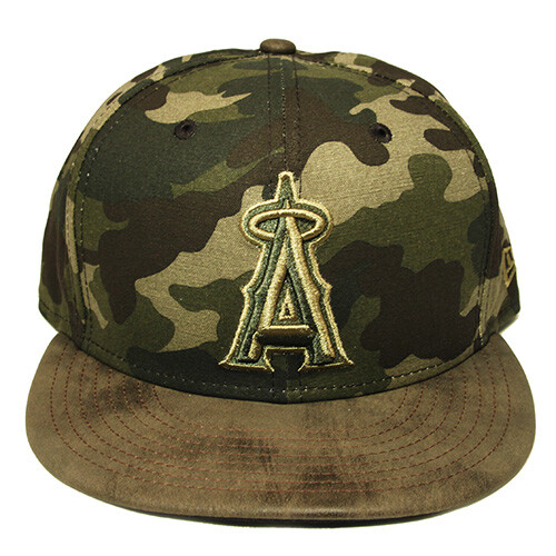 New Era Anaheim Angels 950 Snapback Hat Woodland Camouflage Sueded ...