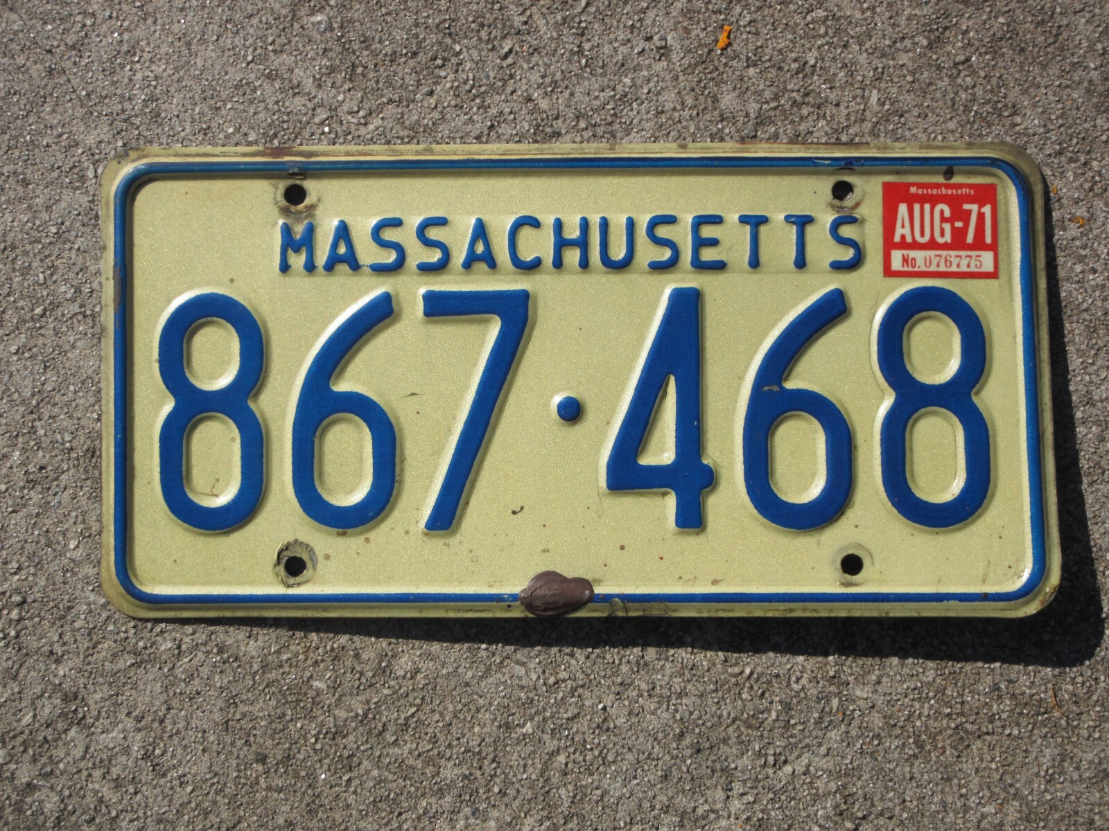 1971 Massachusetts License Plate 867468 MA MASS Ford Chevrolet Chevy ...