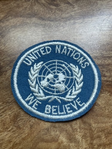 United Nations We Believe 2.5” Sew On Patch Logo Rare Hat Felt 60s Vtg Logo | eBay
