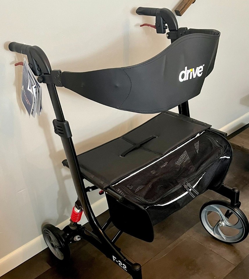 Drive HEAVY DUTY WIDE rollator walker f-22 red suspension springs ...