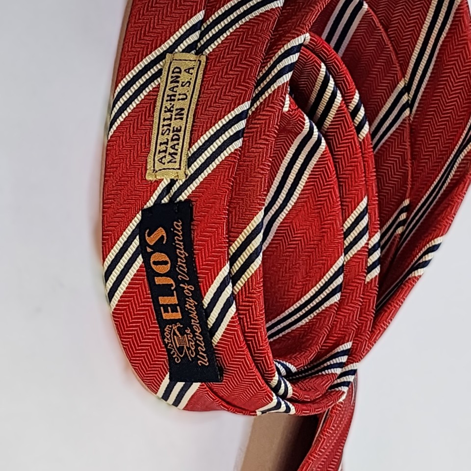 ELJO’S UNIVERSITY OF VIRGINIA JZ Gallery Necktie Tie Red White Blue 3.5" x 59.5" | eBay