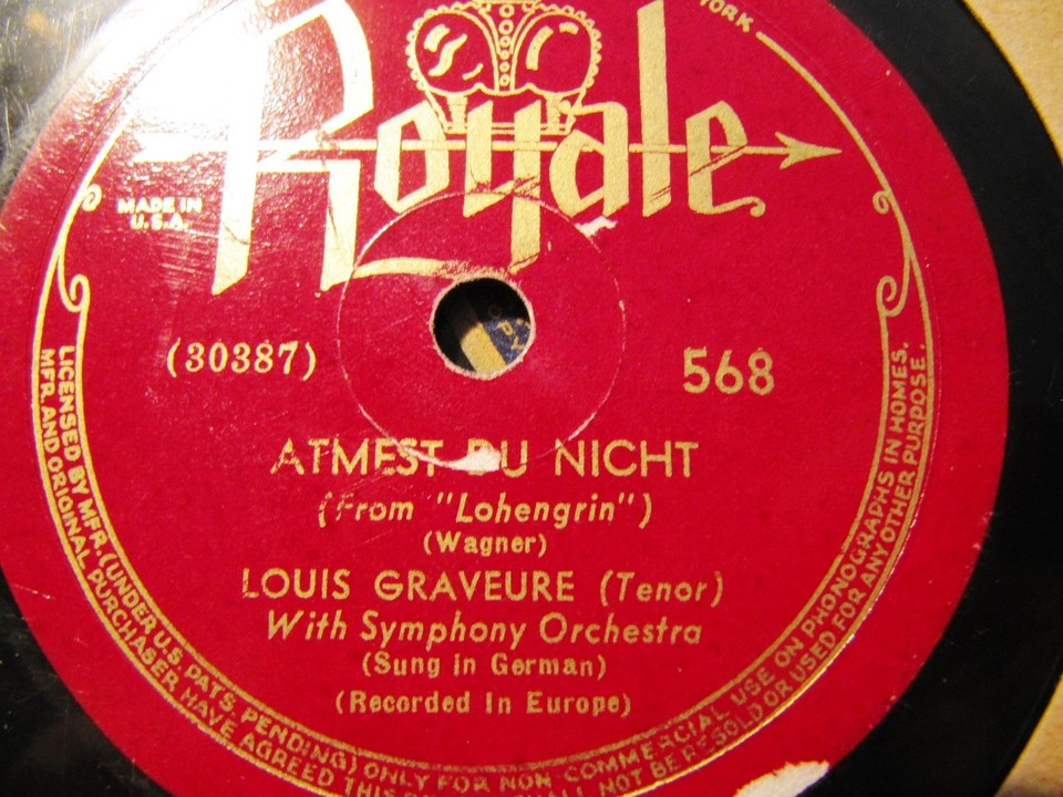 1929 LOUIS GRAVEURE Pirated ROYALE Lohengrin Narrative Atmest SELMAR ...