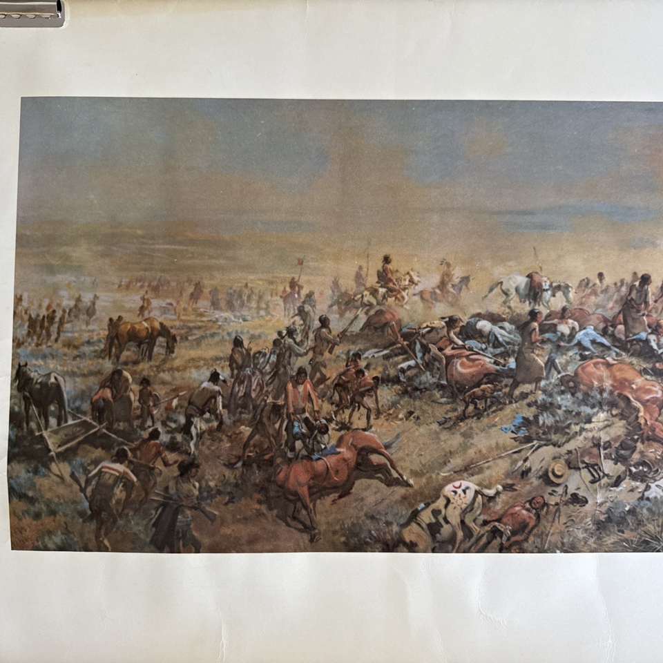 J R Ralston Print "After the Battle" 1955 - Custers Last Stand - Little ...