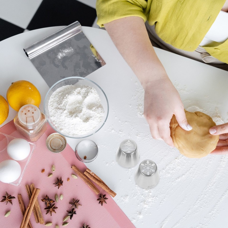 5 Pcs Pastry Nozzles Stainless Steel Cake Decoration Cream Squeeze ...