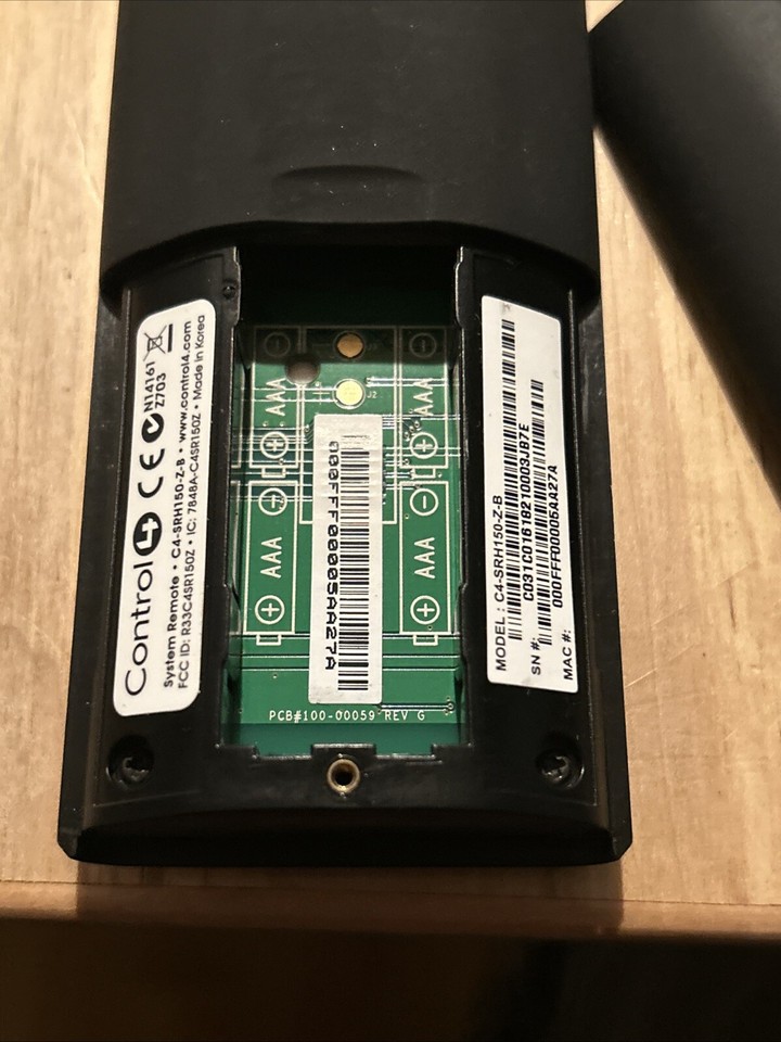 Control 4 System Remote Control C4-SRH150-Z-B W/Rechargeable Battery ...