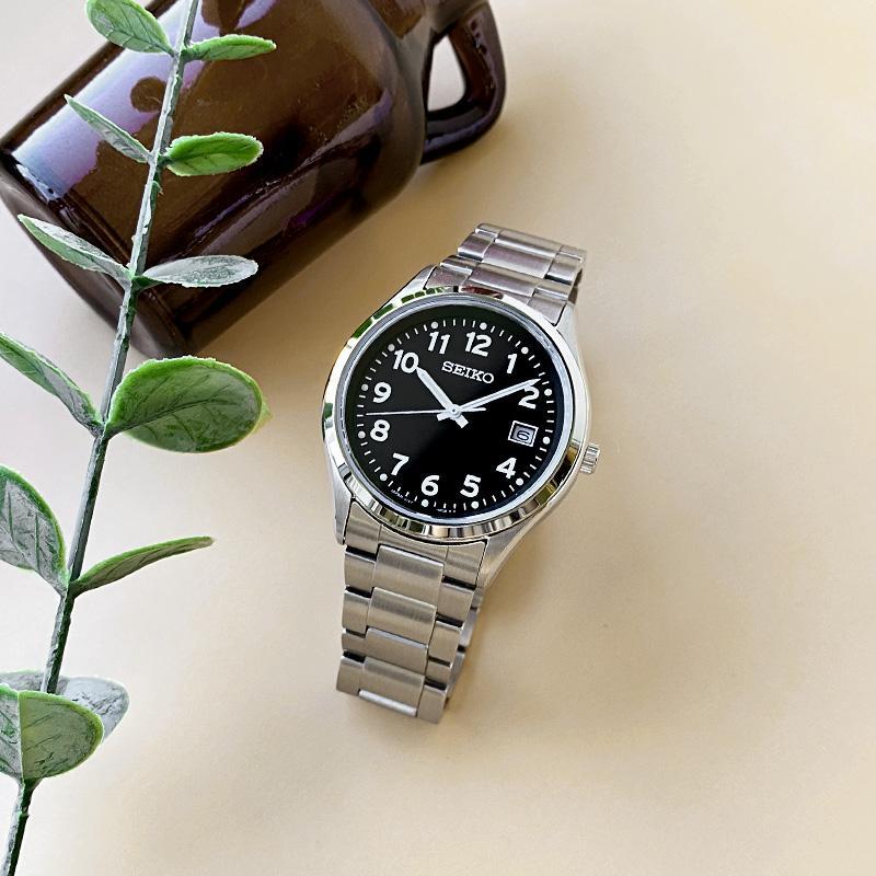 SEIKO Selection SBPX155 Men's Watch Black Silver Analog S Series Solar ...