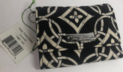 VERA BRADLEY - Black Microfiber Petite Trifold Wallet - NWT | eBay