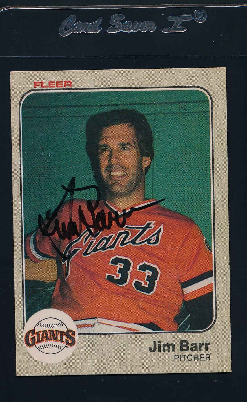 1983 Fleer #252 Jim Barr Giants Signed Auto *27716 | eBay