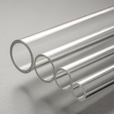 CLEAR ACRYLIC PERSPEX PIPE TUBE BAR HOLLOW 15mm 25mm 12mm 50mm 60mm ...
