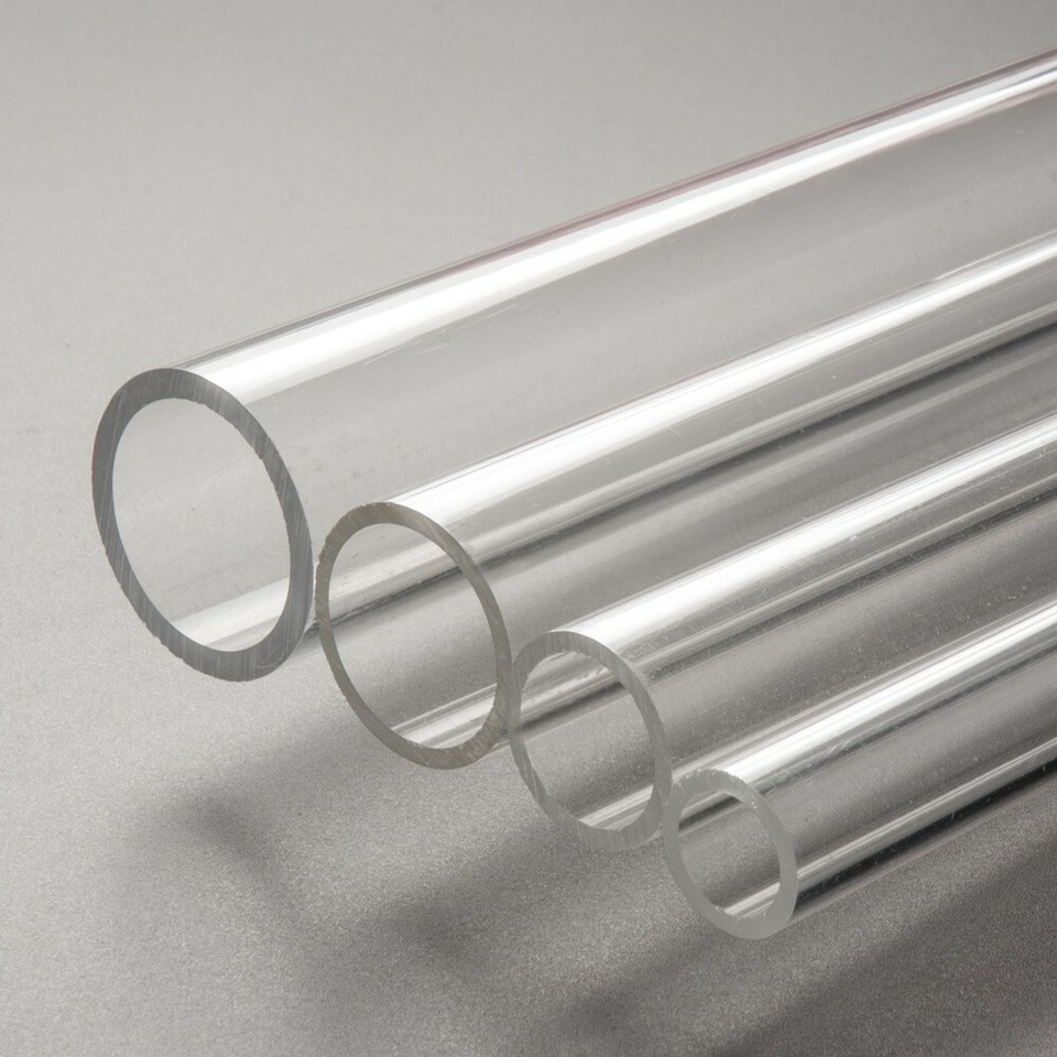 CLEAR ACRYLIC PERSPEX PLASTIC PIPE TUBE BAR HOLLOW 30MM 36MM 40MM 50MM ...