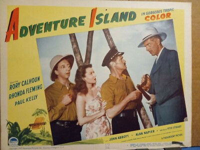 Lobby Card 1947 ADVENTURE ISLAND Rhonda Fleming Rory Calhoun Alan ...
