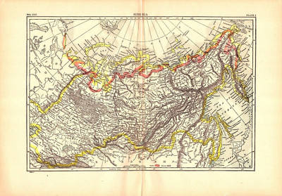 "SIBERIA" RUSSIA Antique original map 1895 | eBay