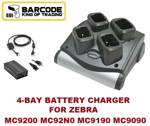 Zebra Symbol SAC9000-4000R 4-Bay Battery Charger MC9200 MC9190 MC9090 ...