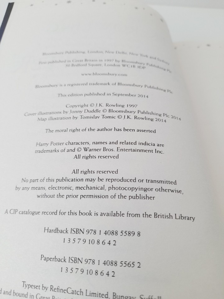 Harry Potter & the Philosopher's Stone FIRST EDITION Ist/1st ...