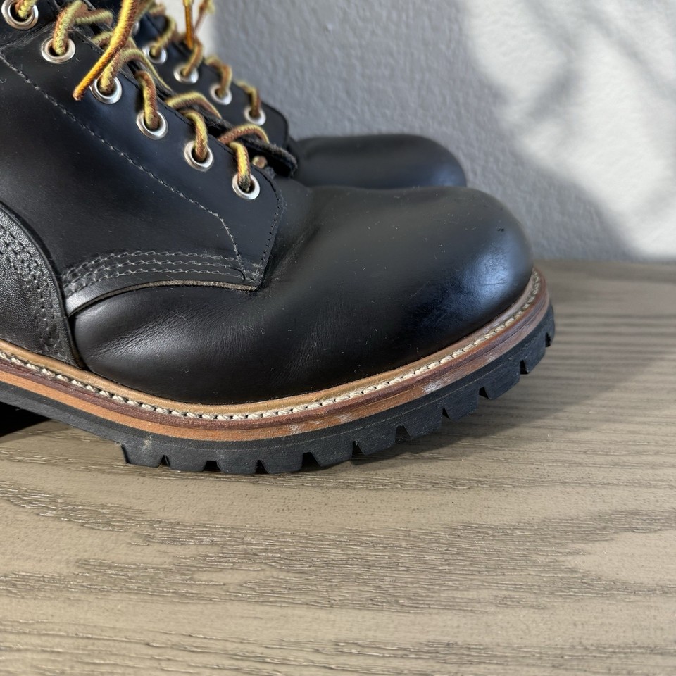 Vintage Red Wing 218 PT91 Logger Max Black Men's Boots Vibram USA Steel ...