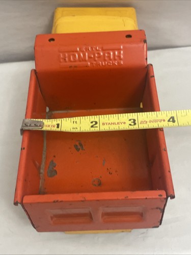 Vintage 1960s Ertl Structo Yellow Orange dump Truck Pressed Steel Lever ...