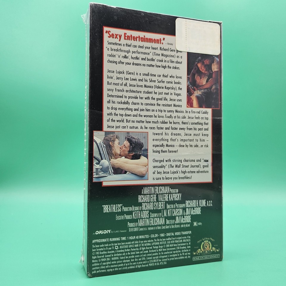 Breathless (VHS, 1983) Richard Gere BRAND NEW SEALED MGM Movie Time ...