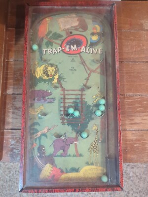 Gotham Pressed Steel Trap-Em-Alive table top pinball game vintage 1936 ...