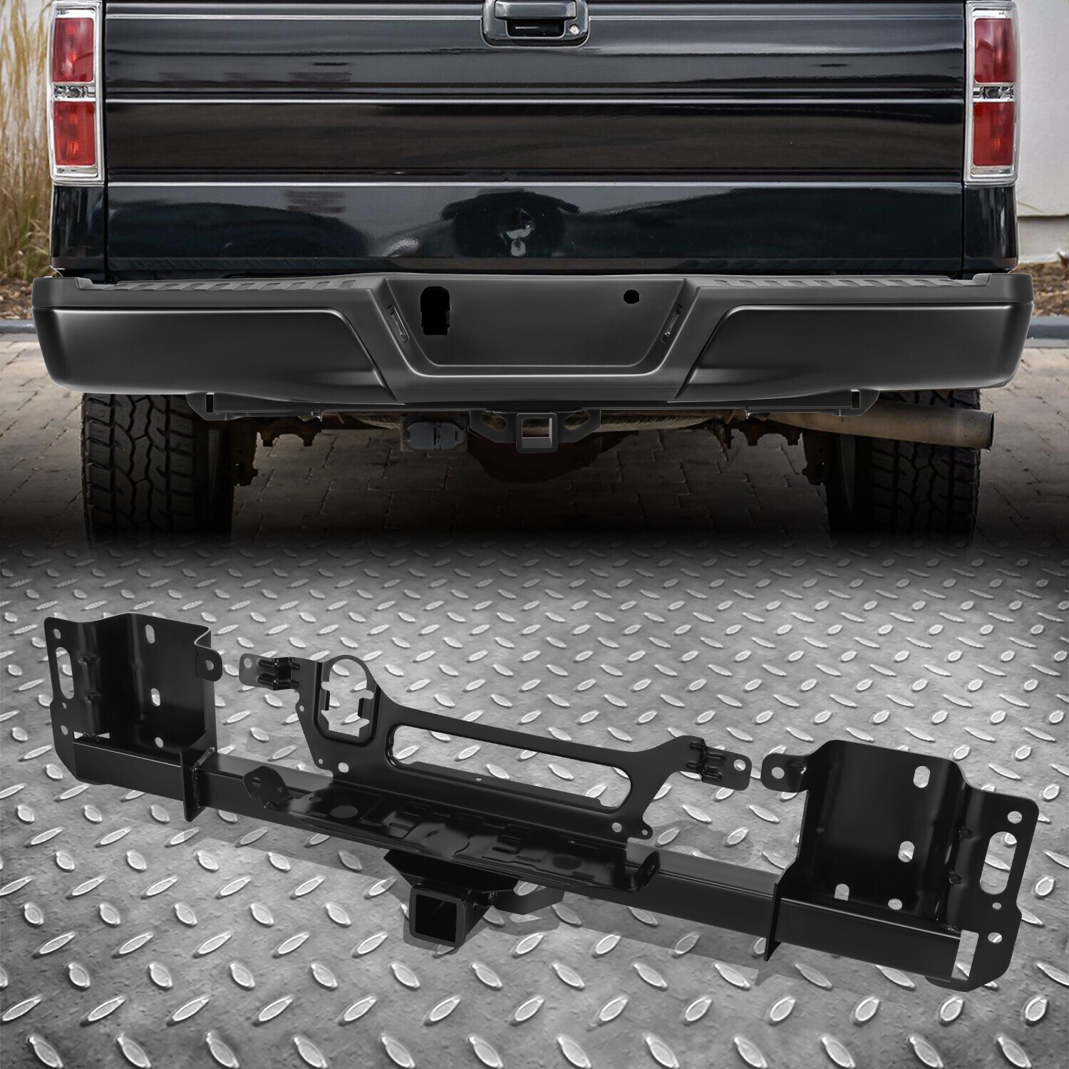 For 15-23 F150 Rear Bumper Reinforcement Steel w/Towing Package Hitch ...