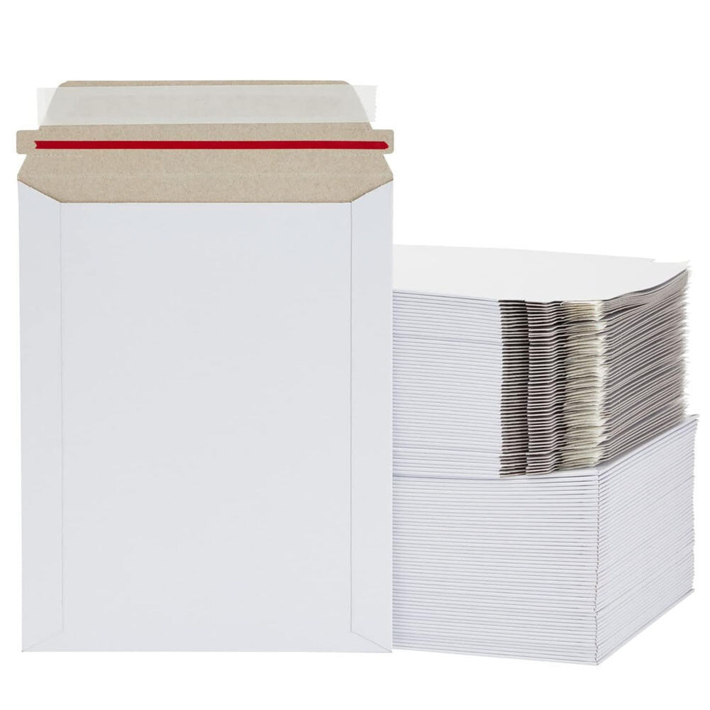 1000 Rigid Flat Photo Mailers Document CD Cardboard Envelopes Self ...