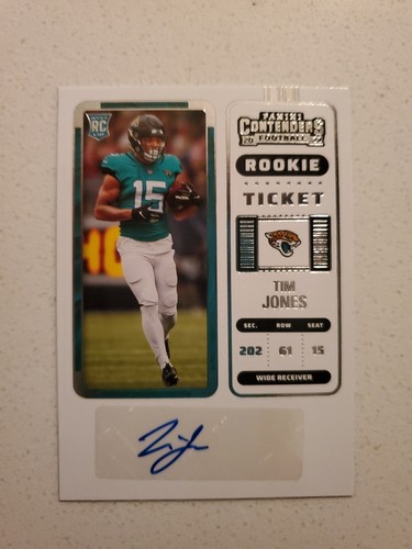 TIM JONES 2022 CONTENDERS FOOTBALL ROOKIE AUTOGRAPH CARD #143 JAGUARS ...