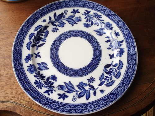 ANTIQUE CHARLES FORD SIDE PLATE IMPRESSED BACKSTAMP DEEP BLUE BIRDS ...