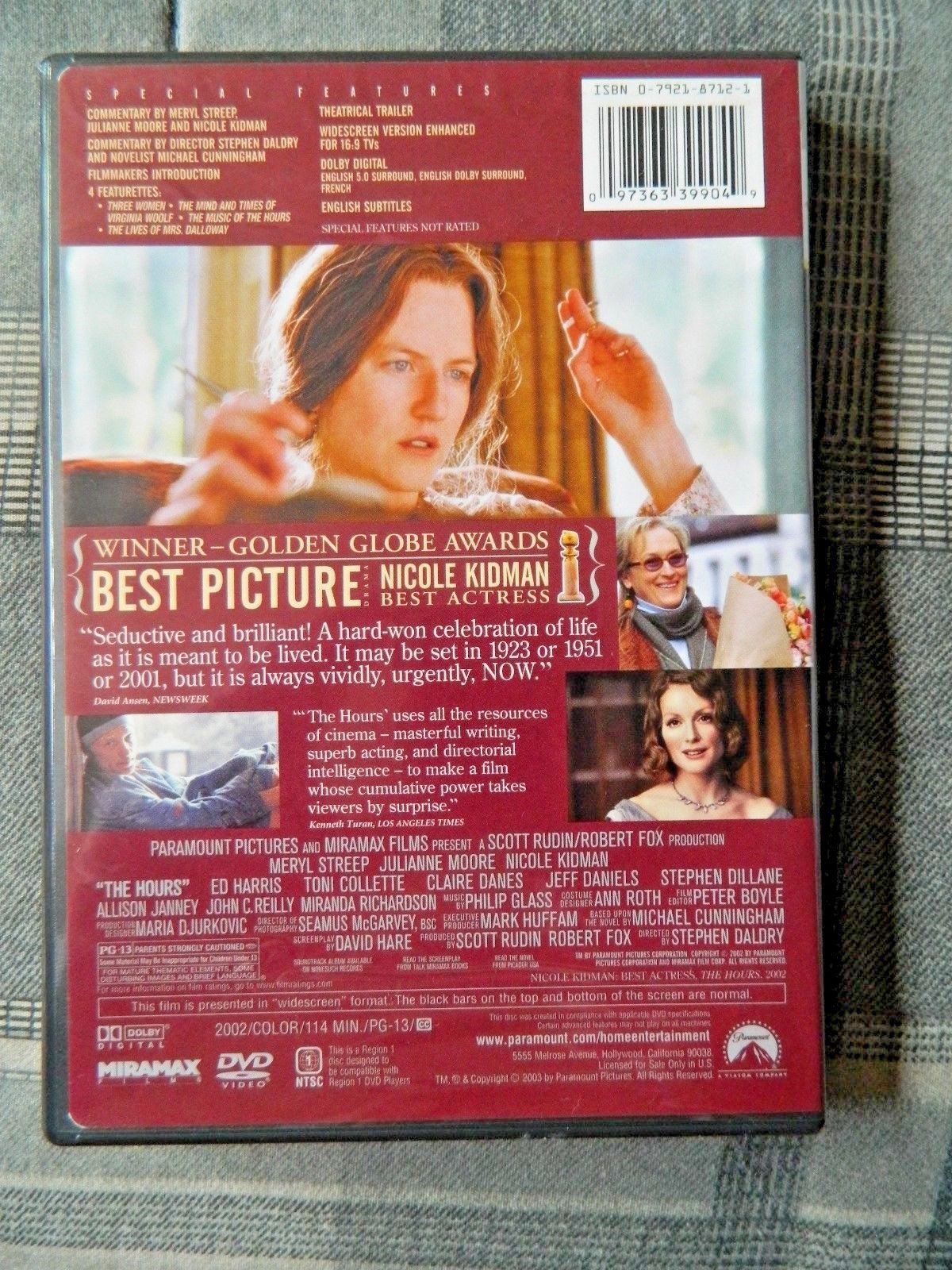 The Hours DVD 2003 Widescreen Nicole Kidman Meryl Streep Ed Harris | eBay