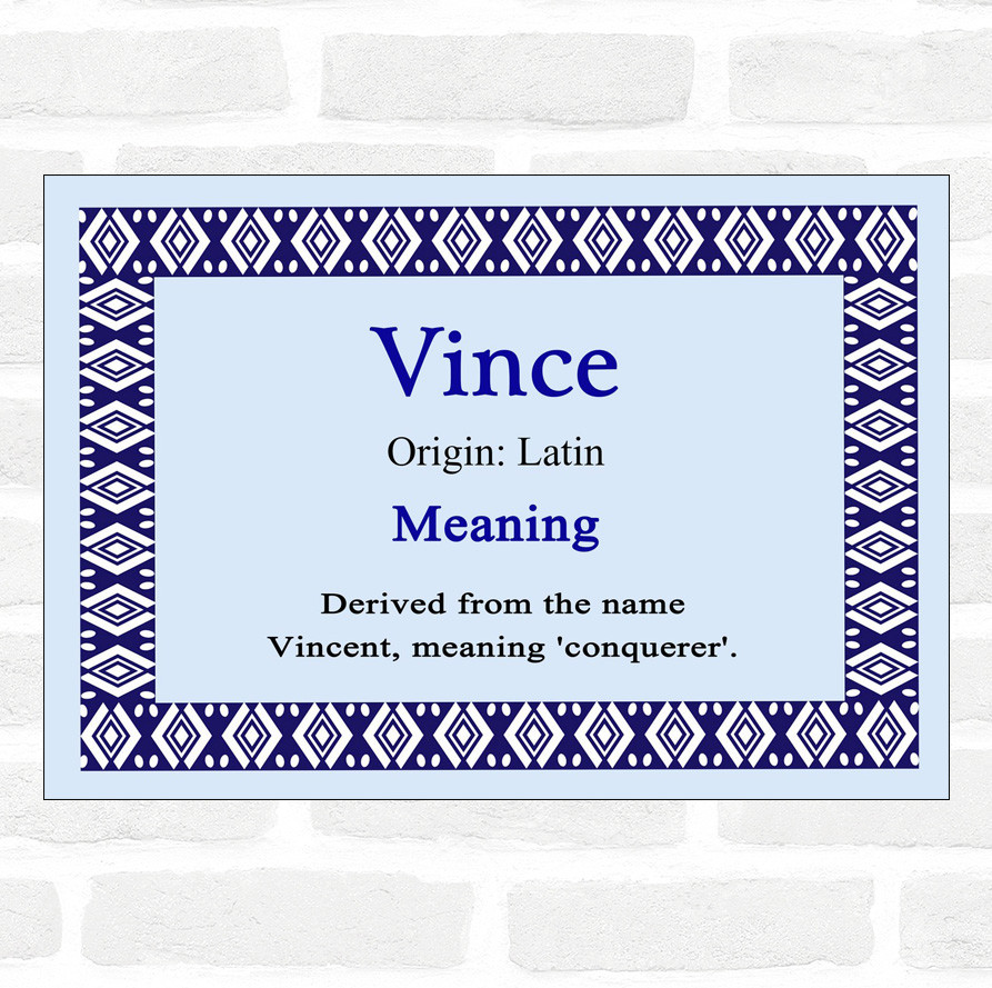 Vince Name Meaning Blue Certificate | eBay UK