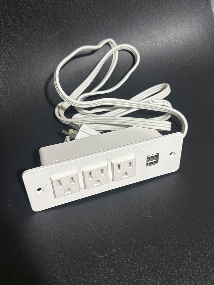 Bayu Products 3 Outlet 2 USB Desktop Recessed Outlet Power Distribution ...