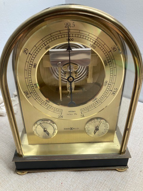 Howard Miller Solid Brass Ships BAROMETER Measures Pressure Temperature ...