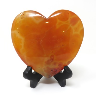 697g LARGE Red Agate Stone Heart 5 x 5.25 inches - Has Flaws - Stand ...