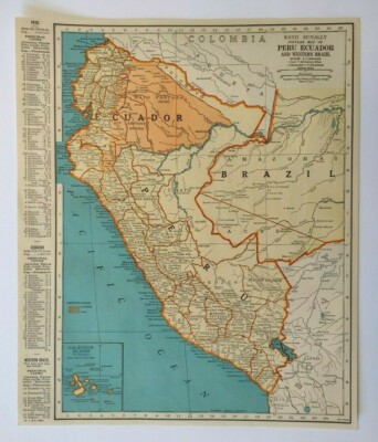 Pre-1900 - Antique Map Of Peru